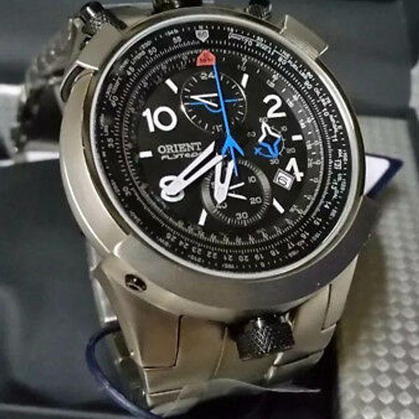 Orient Flytech Pilot FULL TITANIUM MBTTC008 BULLHEAD Chronograph W.R ...