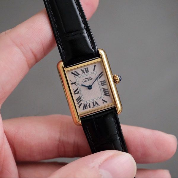 Cartier Must de Cartier Tank Vermeil Ref. 2415 Pink Rhombus Pattern ...