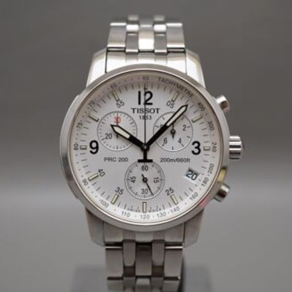 Tissot PRC 200 T461 White Silver Dial Quartz Chronograph Watch READ | WatchCharts Marketplace