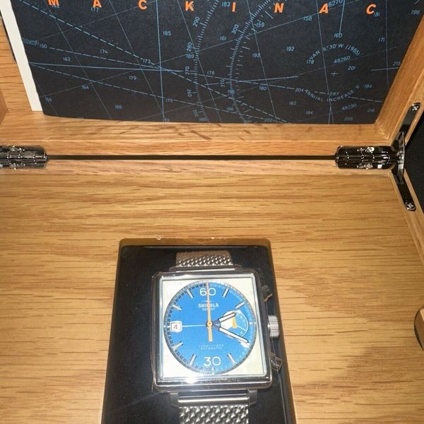 Shinola The Mackinac Yacht Timer Square 40MM Watch Limited Edition ...