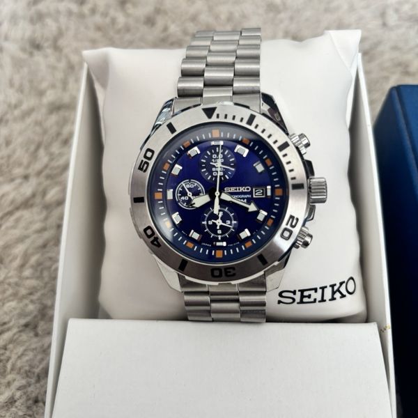 Seiko Vintage Diver Dive Chronograph Alarm Quartz Watch 90s 7T32 ...