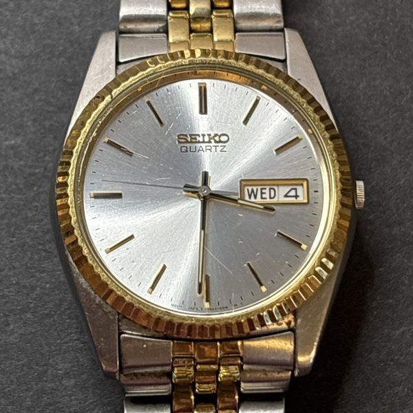 Vintage Seiko Men 7N43-8111 Jubilee Day Date Two Tone Quartz Analog Watch | WatchCharts Marketplace