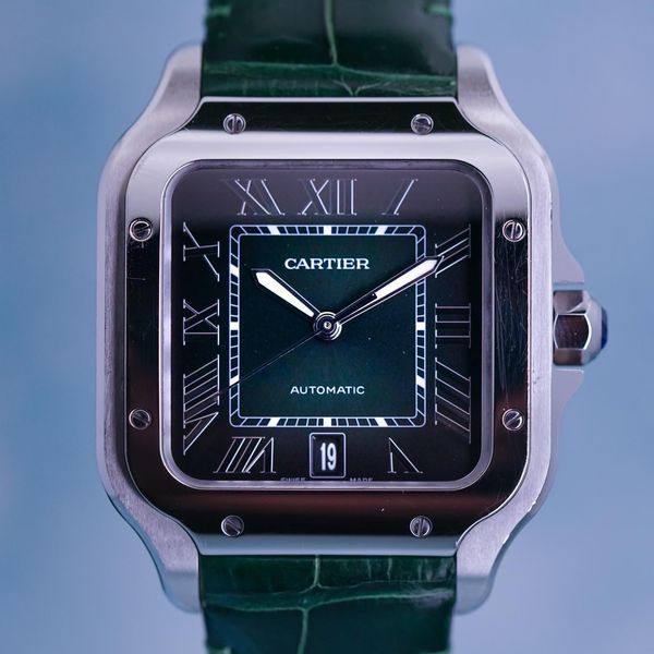 [WTS] Large Sized Cartier Santos de Cartier WSSA0062 43.5mm Green Dial ...