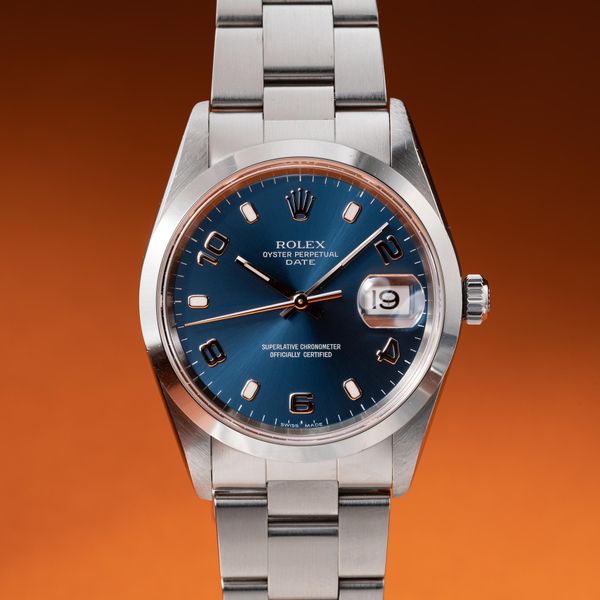 FS: 2005 Rolex Date 15200 Blue Arabic Dial | WatchCharts Marketplace