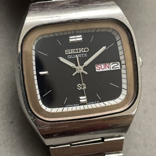 Vintage Seiko Quartz 8223-5079 4j Japan Blue Dial For Parts Or Repair ...