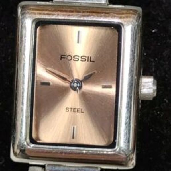 Vintage Fossil Solid Stainless Steel Wrist Women's Tank Watch - New ...