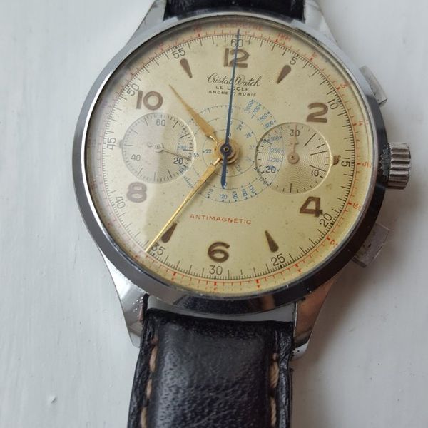 SOLD 60s Cristal Watch Le Locle Chronograph - Landeron 148 ...
