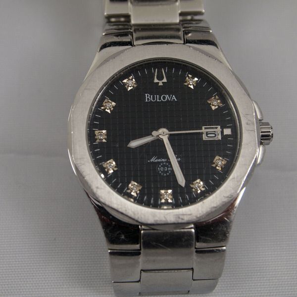 Men’s Bulova Marine Star Diamond Dial Stainless Steel Watch C876763 ...