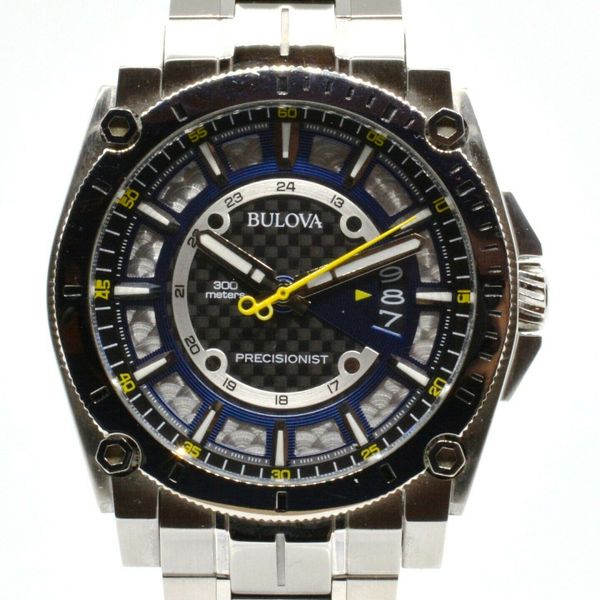 Bulova Men's 96B131 Precisionist 46mm Carbon Fiber Stainless Steel ...
