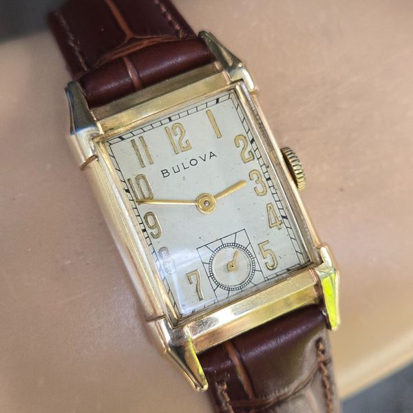 Vintage BULOVA men's manual wind watch 7AK 21Jewels 10k GF USA 1947 ...