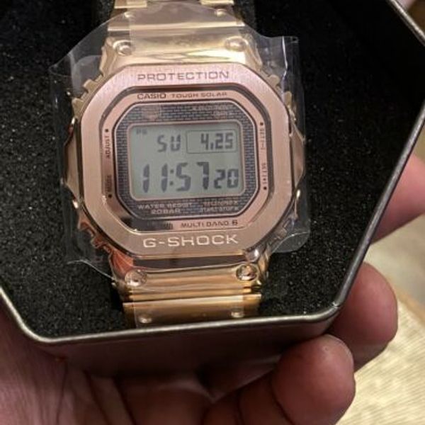 CASIO G-SHOCK GMWB5000GD-4 ROSE GOLD Bluetooth Metal Solar Square Watch ...