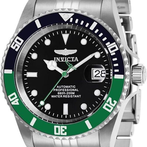 New Invicta Pro Diver 29177 42mm Black Green Dial Automatic 200M Men's ...