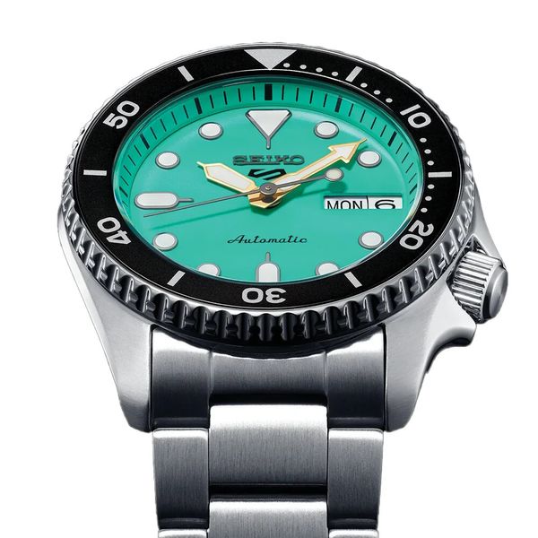 Seiko 5 Sports SRPK33 Stainless Steel Turquoise Dial Automatic Watch ...
