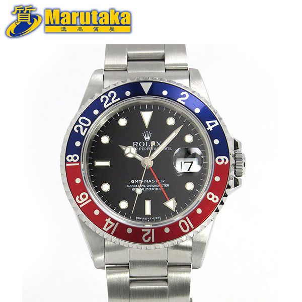 Rolex GMT Master I 16700 Blue Red Bezel Pepsi E No. (around 1991) Black ...