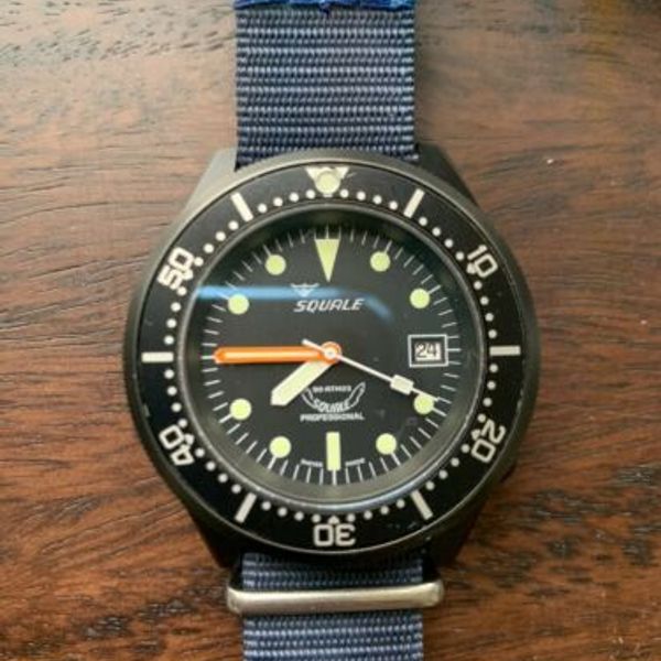 Squale 1521 50 Atmos 1521-026PVD PVD Black Swiss Made - extra straps ...