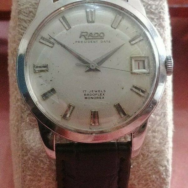 Vintage RADO president date watch, steel case, 17 jewels, from the ...