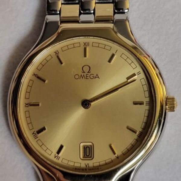 OMEGA Gold & Stainless Steel Quartz Watch Cal. 1441 On Integrated Strap ...