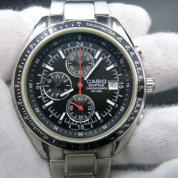 CASIO EDIFICE CHRONOGRAPH STAINLESS STEEL JAPAN (2328) EF-503 QUARTZ ...