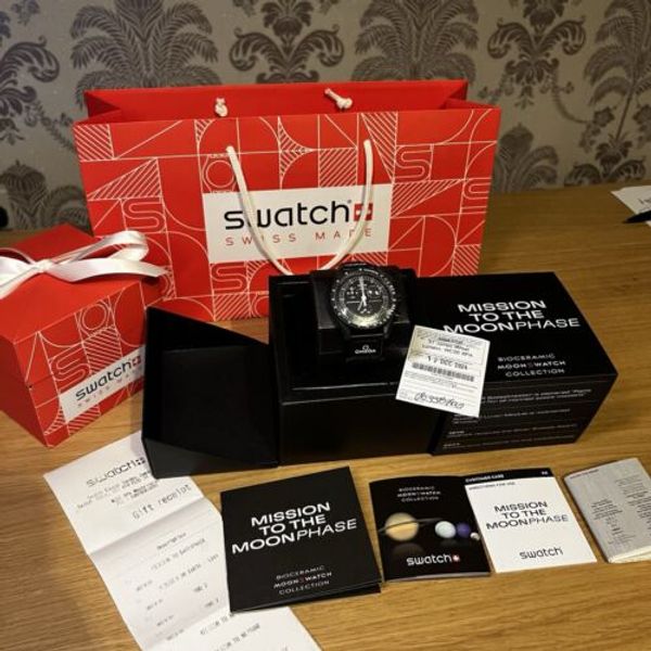 Omega X Swatch MoonSwatch Snoopy Black Edition â Receipt and Gift ...