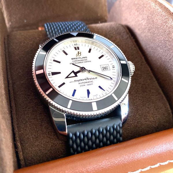Breitling A17321 Superocean Heritage 42,White Dial BlACK BEZEL ...