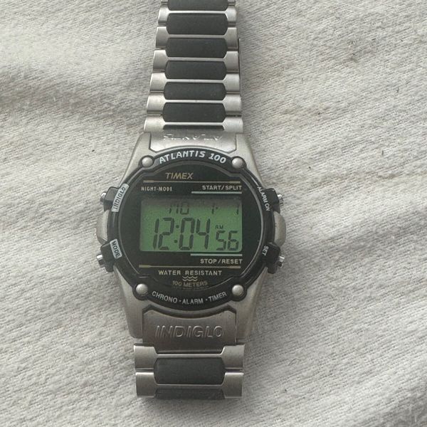 Vintage Timex Atlantis 100 Alarm Chronograph Quartz Watch on Bracelet ...