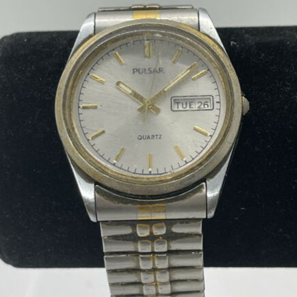 Vintage Pulsar watch Y148-8060 with Speidel band Stretch Dead Battery ...