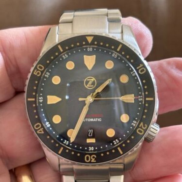 Zelos Mako V3 40mm Stainless Steel Vintage Black 200m Diver - Full Kit ...
