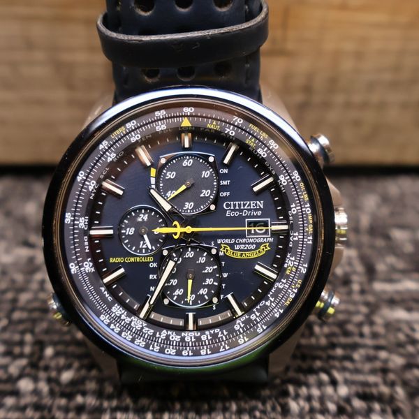 Citizen Eco-Drive Blue Angels Mens Chronograph Men's Wrist Watch H800 ...