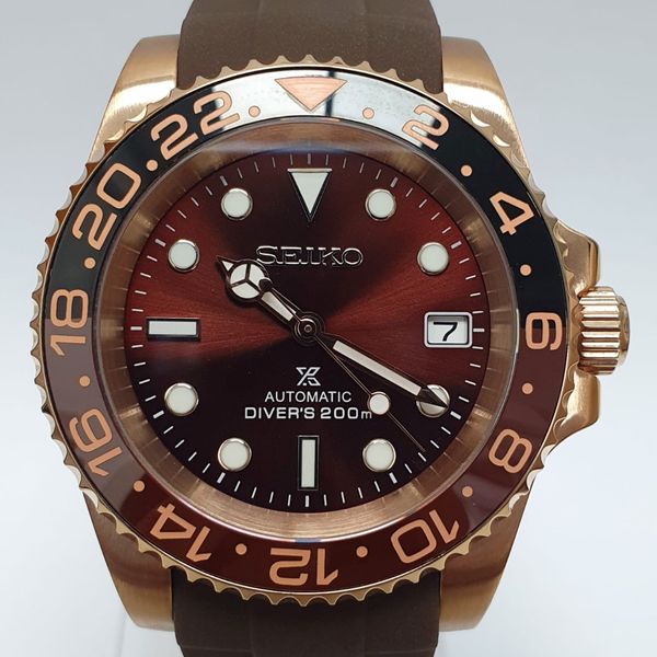Root Beer Mod Seiko NH36 Automatic Divers Watch Sapphire 5 ATM ...