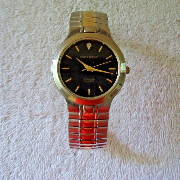 Vintage Mens Sergio Valente Diamond Quartz Wristwatch " BEAUTIFUL WATCH ...