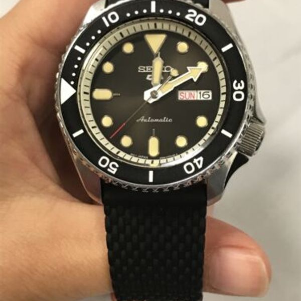 Seiko 5 Men's Black Silicone Automatic Watch - SRPD95 MSRP: $295 ...