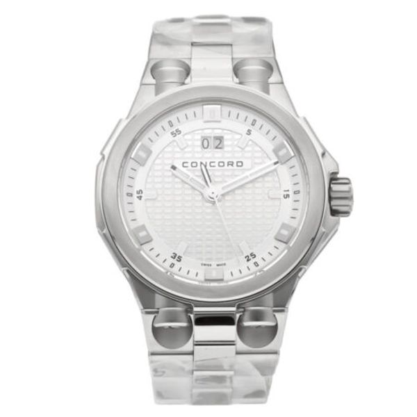 Concord C2 Big Date Silver Dial Stainless Steel 43mm Quartz Men's Watch ...