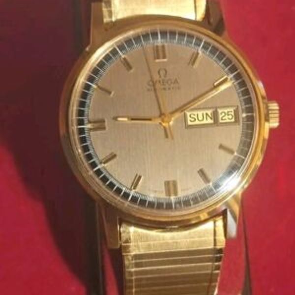 1972 Omega Watch 17 Jewel Automatic Gray/Blue Rally Dial Day and Date ...