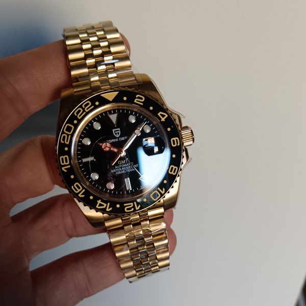 Pagani Design PD 1662 Watch GMT Automatic gold Tone jubilee ...