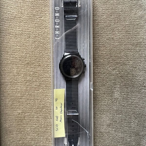 NOS Vintage Swatch Wristwatch Moon Shadow Chronograph SCB 110 - 37mm ...