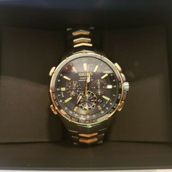 Seiko Radio Sync Solar World Time Chronograph Cal. 8B92 Mens Watch ...