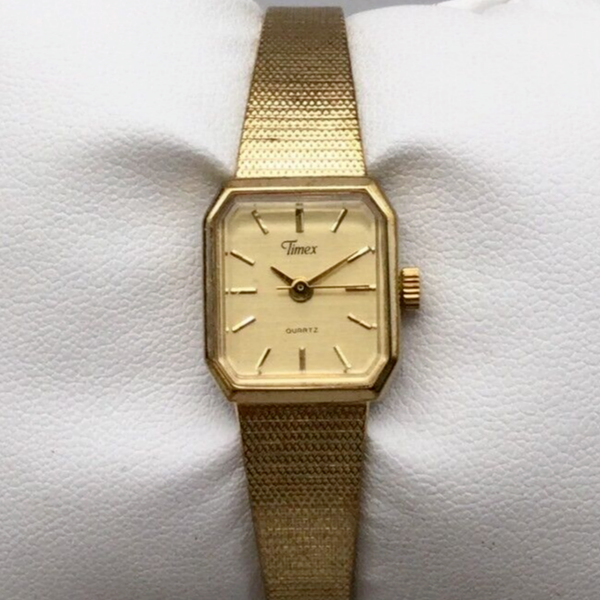 Vintage Timex Watch Women 16mm Gold Tone Octagon Dial 1989 New Battery ...