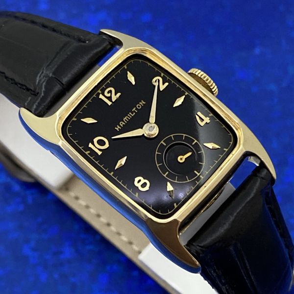 Vintage 1952 Mans HAMILTON CRANSTON Stunning Black Dial Fully Serviced ...