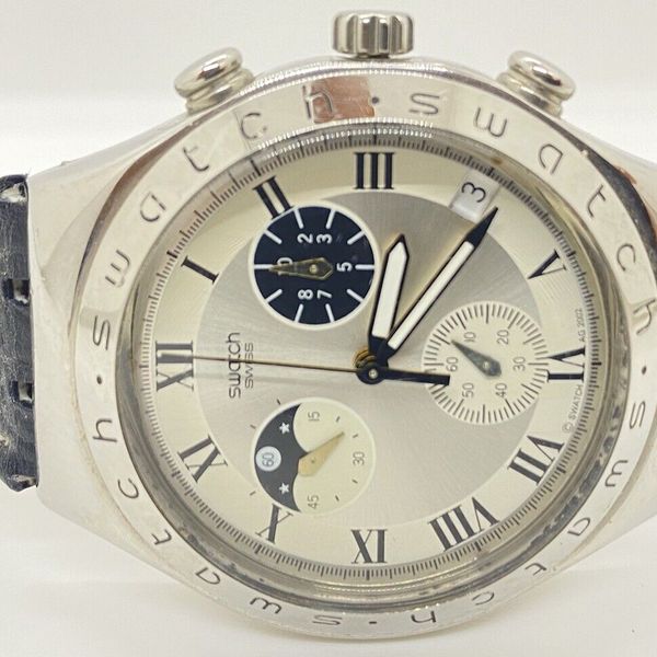 Swatch Irony Moon Face Men's Wristwatch Chronograph Stainless Steel 4 ...