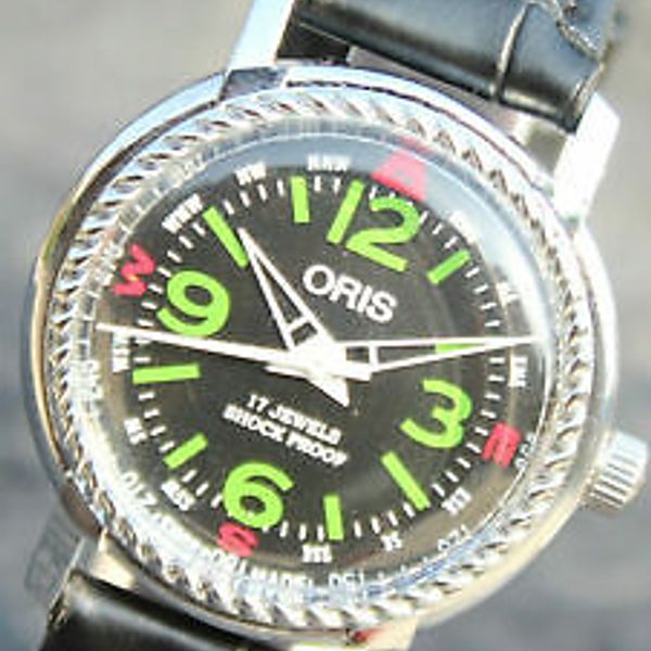 Luxury Vintage ORIS Cal. FHF ST96 Hand Wind Swiss Movement Black Dial ...
