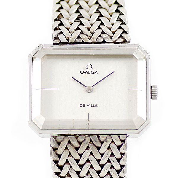Rare item OMEGA Omega DE VILLE Devil Square cut glass 511.0448 Cal.625 ...