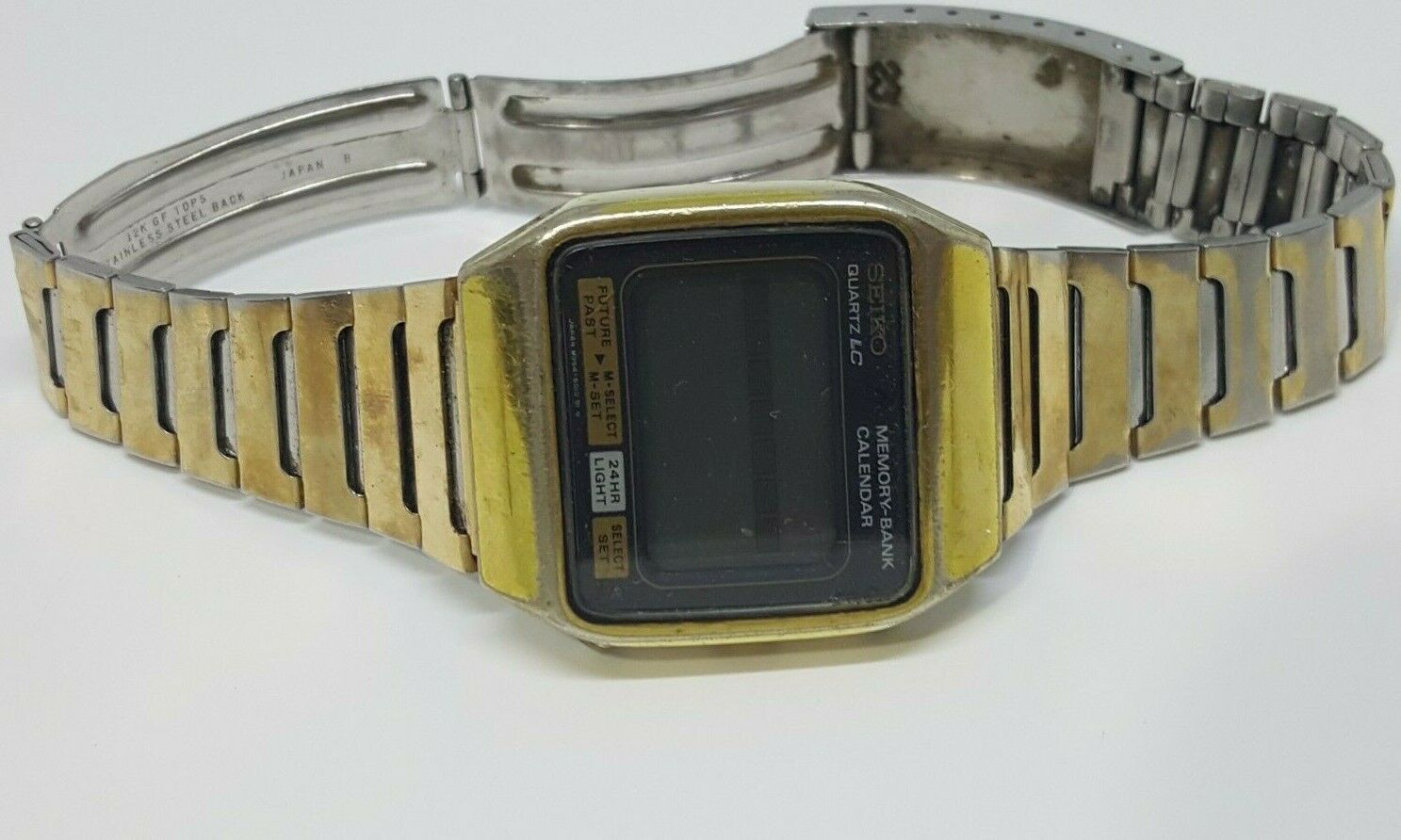 VINTAGE SEIKO M354-5019 MEMORY BANK CALENDAR WATCH AS IS PARTS OR ...