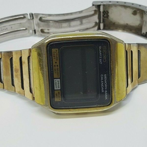 VINTAGE SEIKO M354-5019 MEMORY BANK CALENDAR WATCH AS IS PARTS OR ...