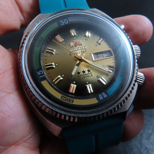 Japan Orient Three Star Daydate 46943 Movement Automatic Men Watch ...