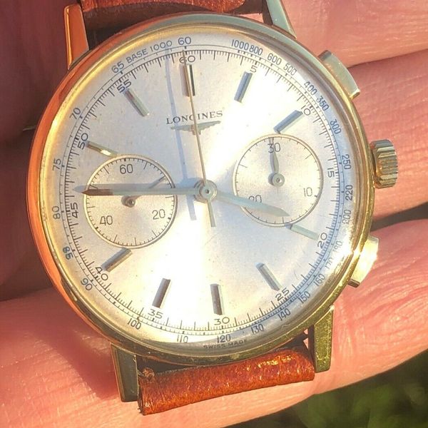 Longines 30CH flyback chronograph, Ref. 7414-1, 18K yellow gold case ...
