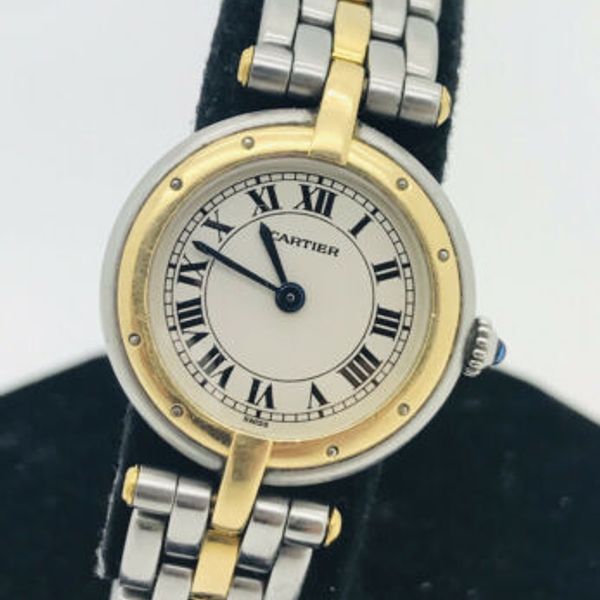Ladies Cartier Or Et Acier 18k Yellow Gold & Stainless Steel Sapphire ...