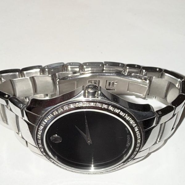 MOVADO MENS MASINO BLACK DIAL 40MM QUARTZ DIAMOND WATCH | WatchCharts ...