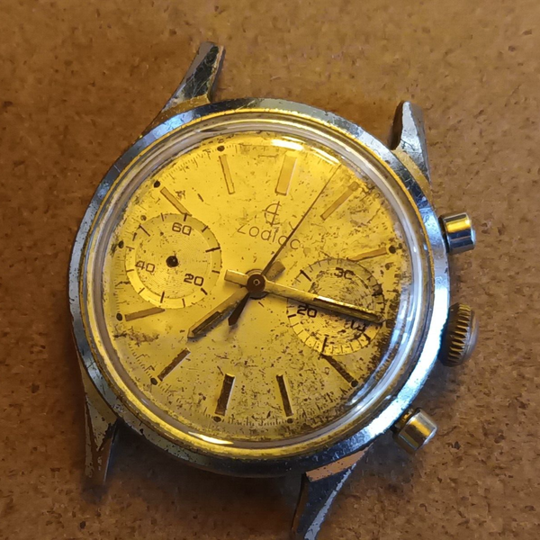 ZODIAC CLEBAR LANDERON 48 CHRONOGRAPH REPAIR GOOD BALANCE ACIER MEN ...