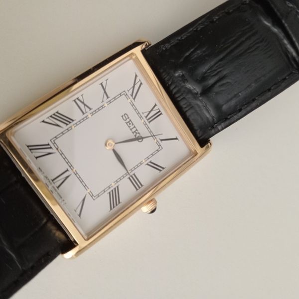 Seiko Mens quartz "Tank" Watch | WatchCharts Marketplace