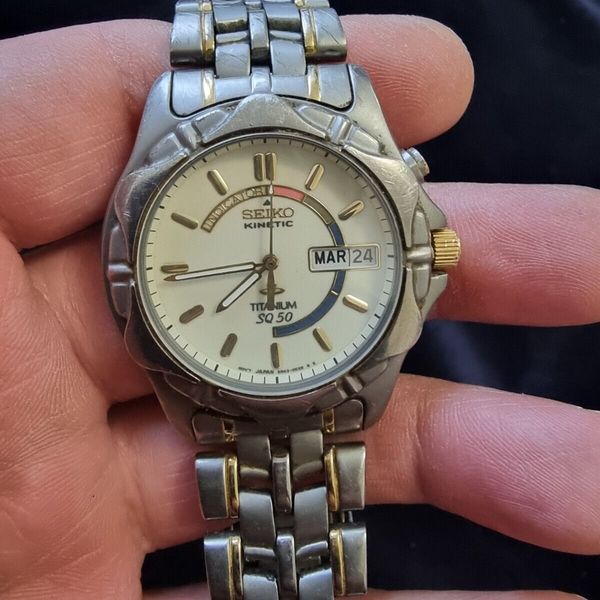Seiko 5M43-0C60 Vintage Kinetic Titanium SQ50 Watch Rare | WatchCharts ...